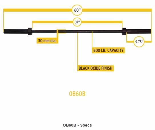 Body-Solid 5 Foot Olympic Bar - Black | Fitness Equipment Broker ...